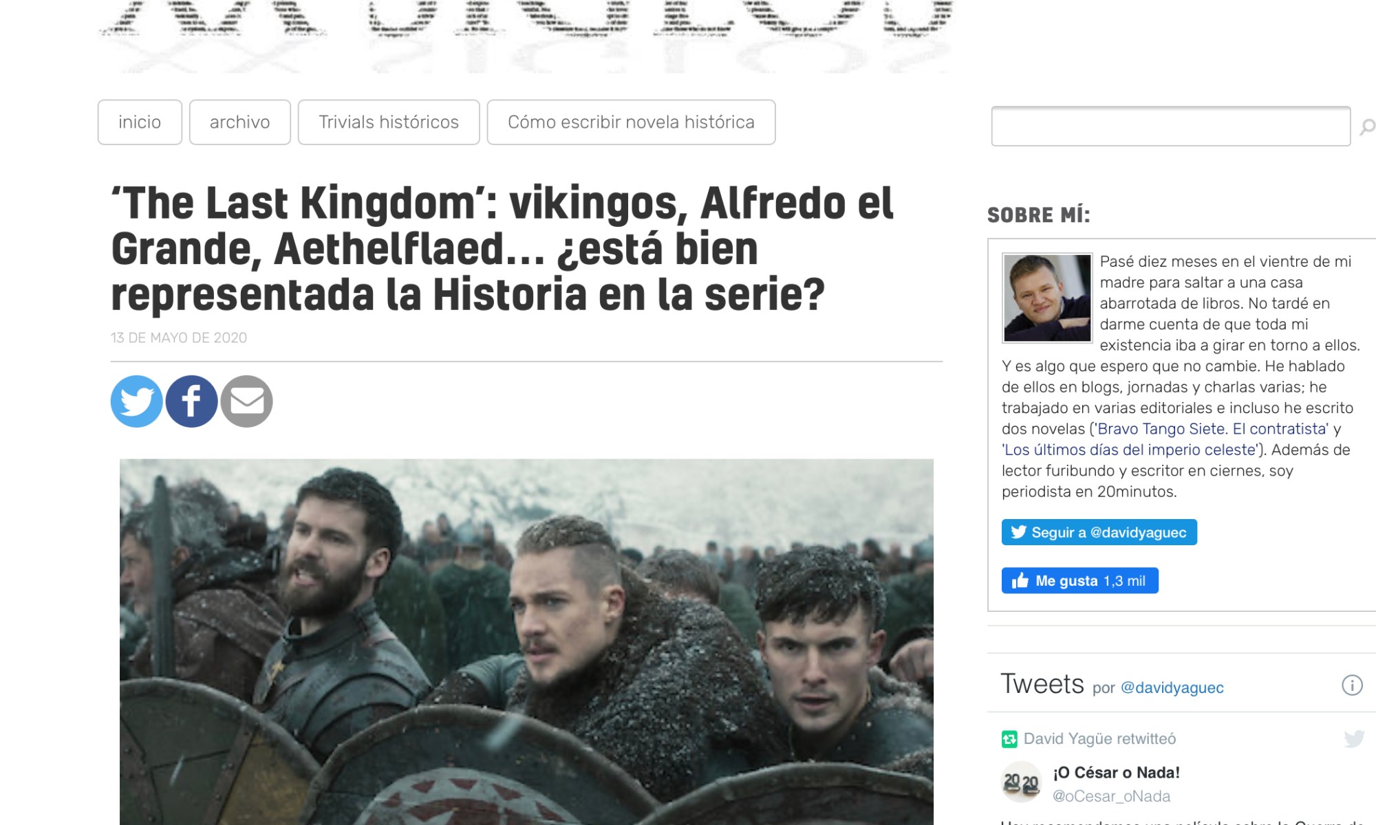Colaboraciones en el blog de novela histórica XX Siglos en 20 Minutos – Curiosidades de la Historia